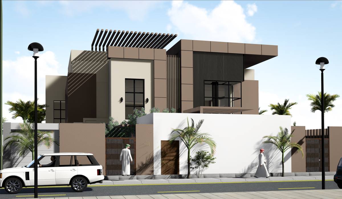 Design project for Designing Facade, boundary wall and landscape for (2 ...