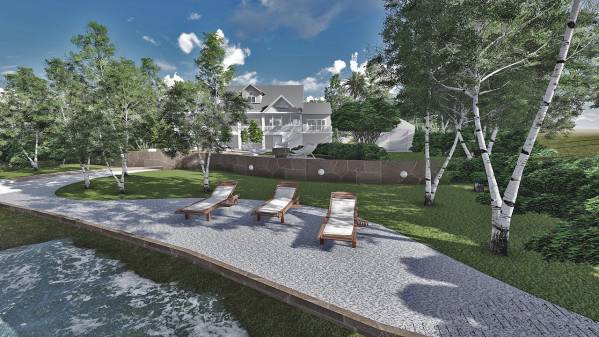 Design project for Lakefront Backyard Landscaping - wide open yard ...