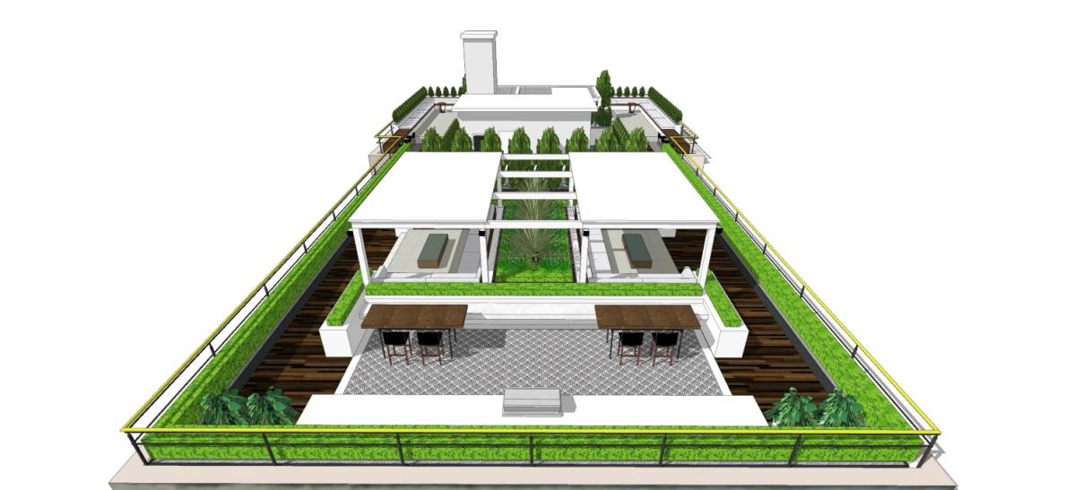 Design project for Urban Rooftop Terrace in Historic Neighborhood in ...