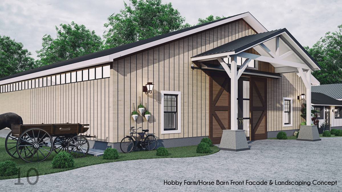 Design project for Hobby Farm/Horse Barn Front Facade & Landscaping ...