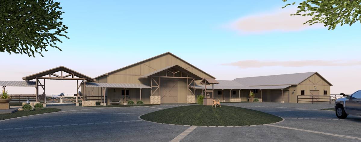 Design project for Hobby Farm/Horse Barn Front Facade & Landscaping ...