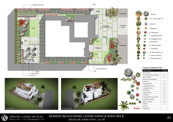 Design project for Modern Beach Home Landscaping & Roof Deck in United ...