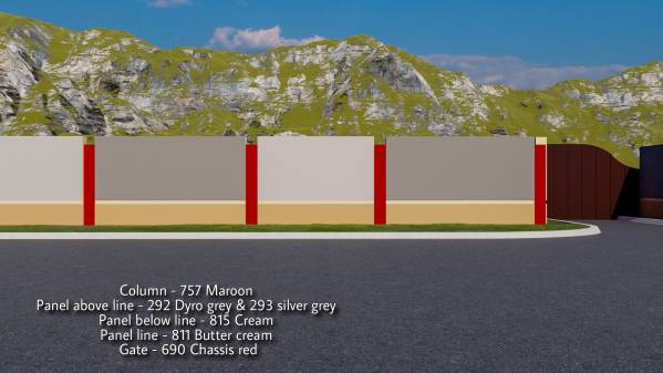 Design project for Propose paint colors for the boundary wall of a farm ...
