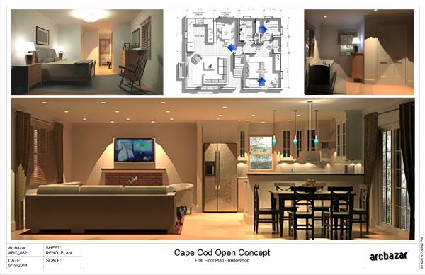 Design project for 1st Floor Cape Cod Open Concept in United States ...