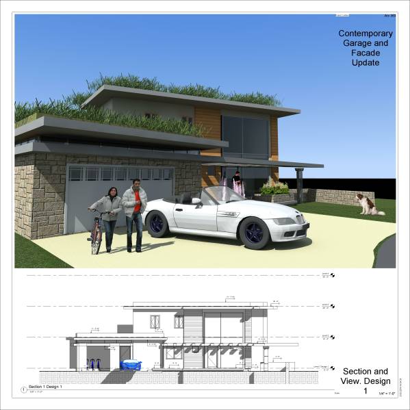 Design project for Contemporary Garage and Facade Update in United ...