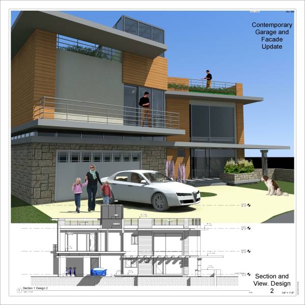 Design project for Contemporary Garage and Facade Update in United ...