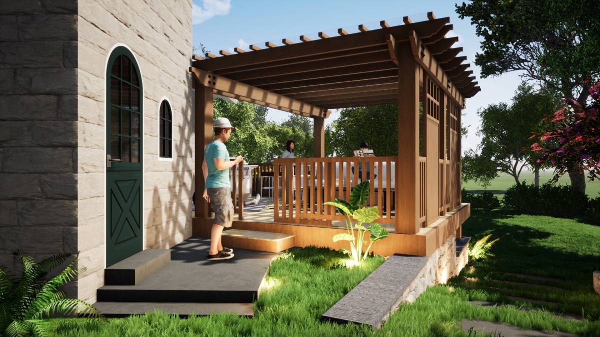 Design project for Deck Project - Layout for furnishing and plants ...