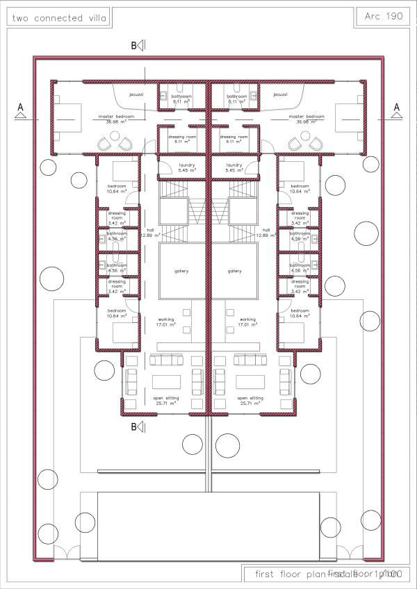 Design project for Develop a floor plan for two connected villa in ...