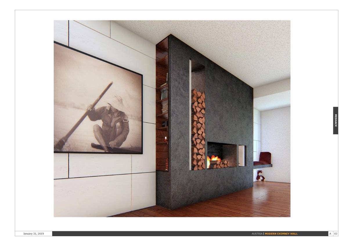 Design project for Modern & simple chimney wall in Austria | Arcbazar