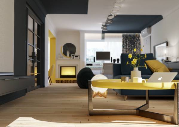 Design project for Living room with kitchen interior design in Estonia ...