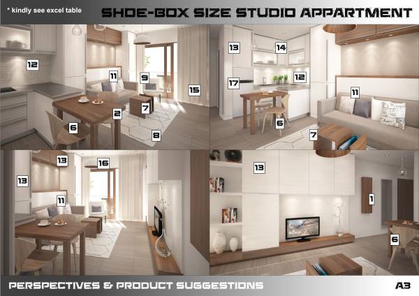 Design project for Shoebox-size studio apartment in Singapore | Arcbazar