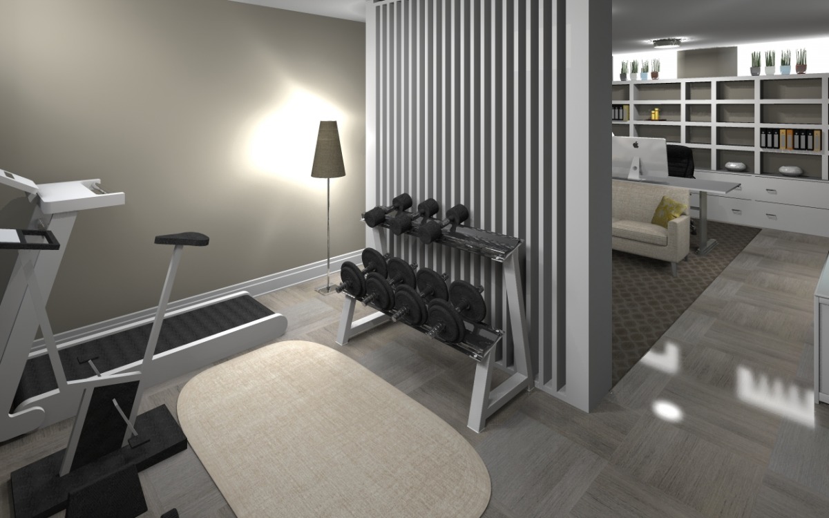 Design project for Basement Office / Gym in United States | Arcbazar