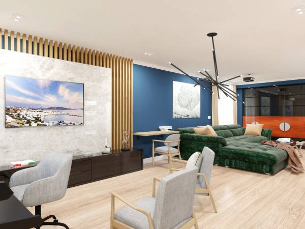 Design project for Living room with kitchen interior design in Estonia ...