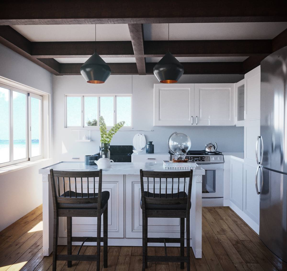 Design project for Optimize layout of kitchen and bathroom in cabin in ...