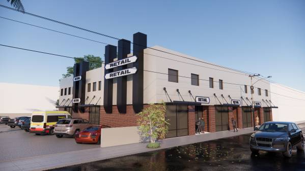 Design project for 2 story brick with stucco over storefront and ...