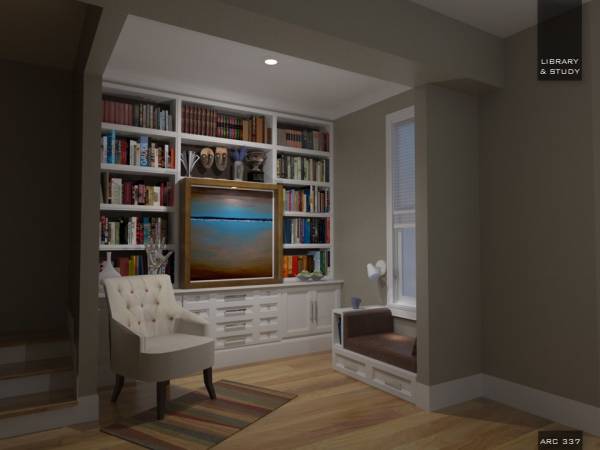 Design project for Small study/library with built-in bookcases in ...