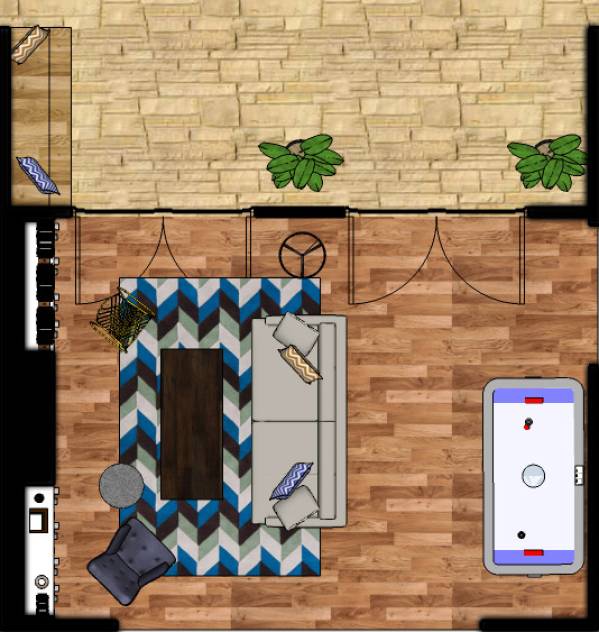 Design project for Formal Living Room Becomes Teen Hangout Space in ...