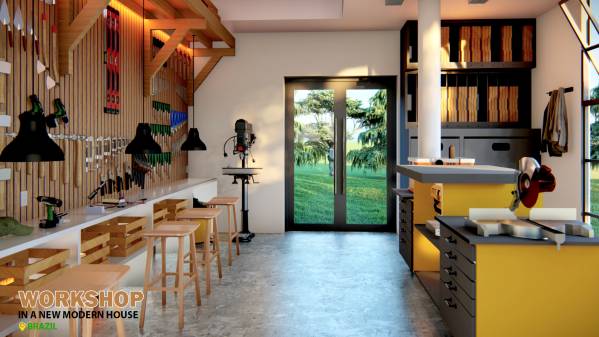 Design project for Workshop in a new modern house in Brazil | Arcbazar
