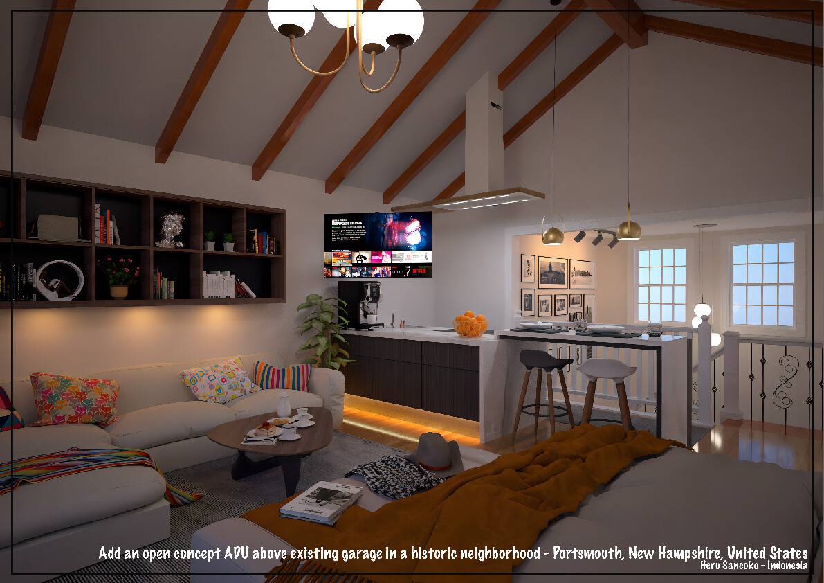 Design project for Add an open concept ADU above existing garage in a historic neighborhood. in ...