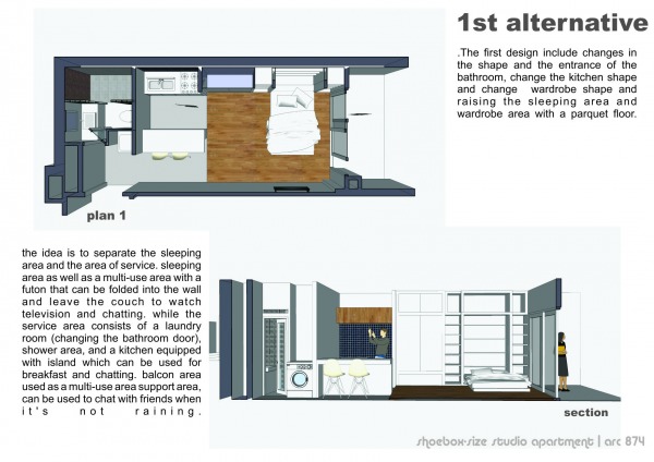 Design project for Shoebox-size studio apartment in Singapore | Arcbazar