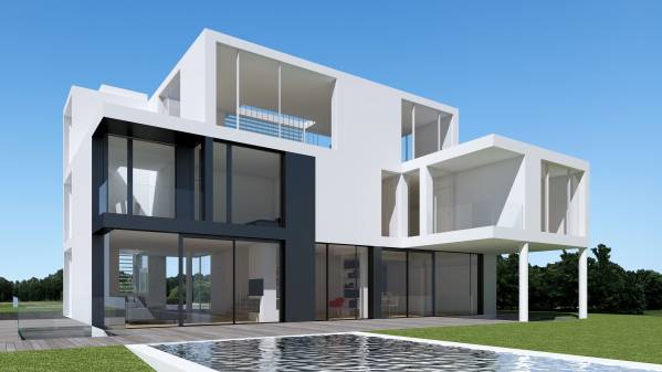 Design project for Modern Family Villa with Alpine Views in Germany in ...