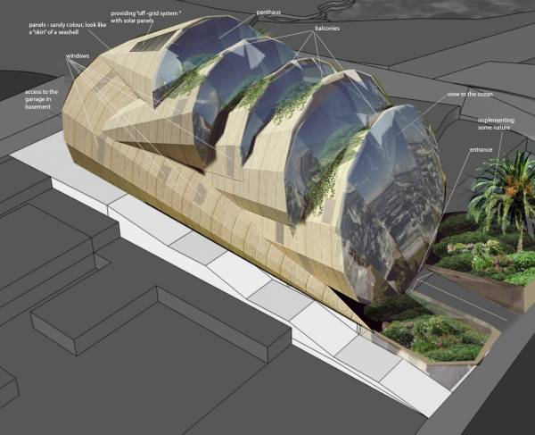 Design project for Sea Shell Concept Apartment Building in Australia ...