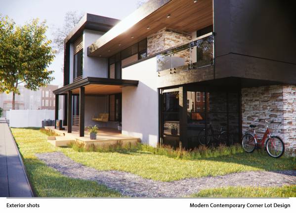 Design project for Modern Contemporary Corner Lot Design on a 50 ...