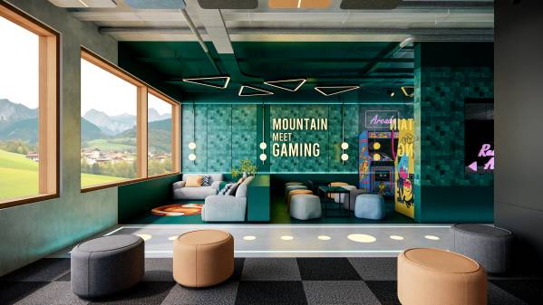 Design project for Mountains meet Gaming - 1. Gaming Room in the Alps ...