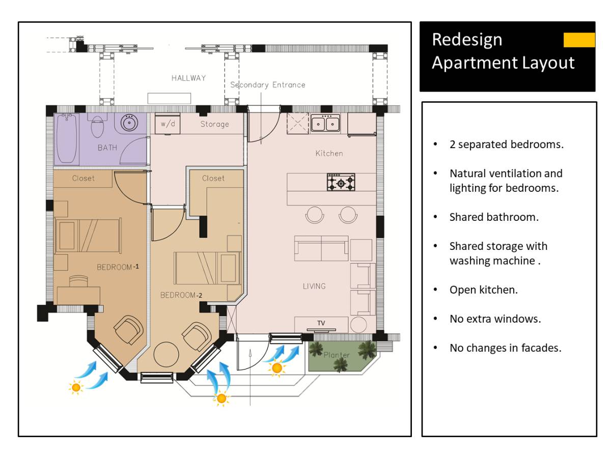 Design project for Redesign Apartment Layout in Bahamas | Arcbazar