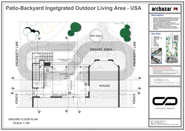 Design project for Patio-Backyard, Integrated Outdoor Living area in ...