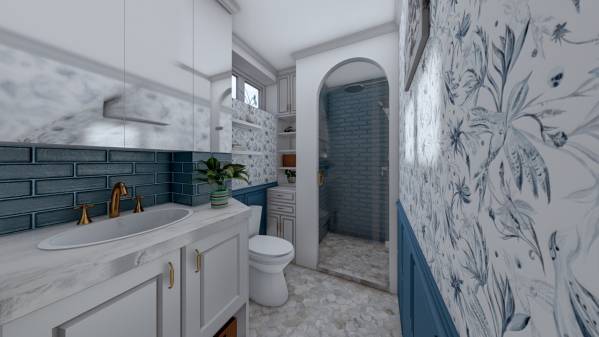 Design project for Philadelphia Row House Second Floor Full bath in ...