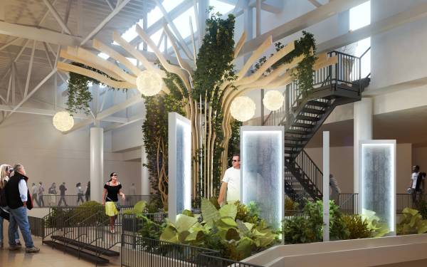 Design project for MALL INTERIOR WATERFALL/PLANTS/ CONCEPT DRAWINGS in ...
