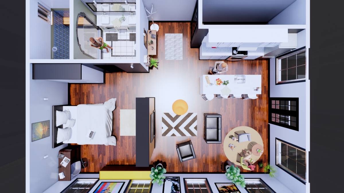 Design project for Garage with a studio apartment above it and a double ...