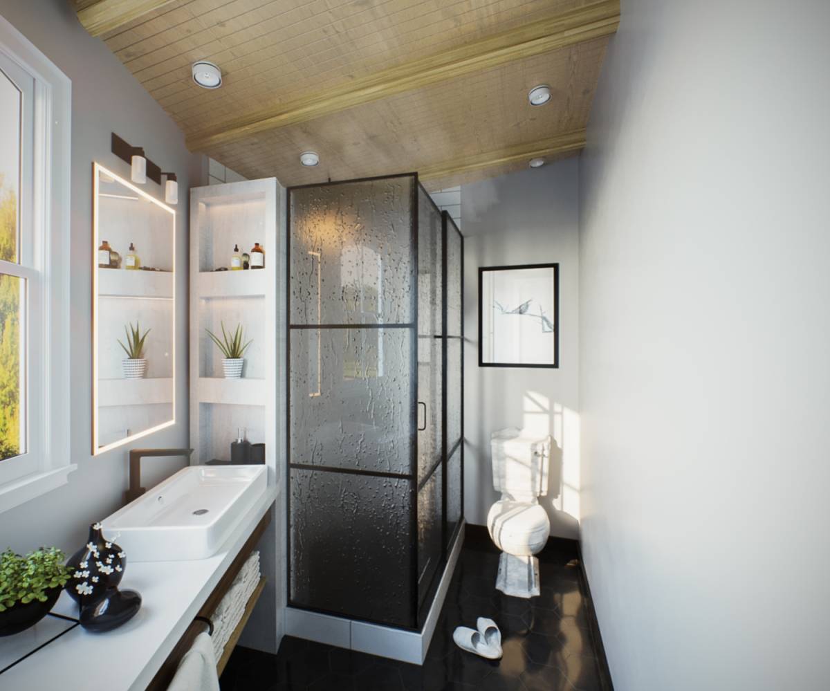 Design project for Awkward Shaped Small Bathroom remodel in United ...