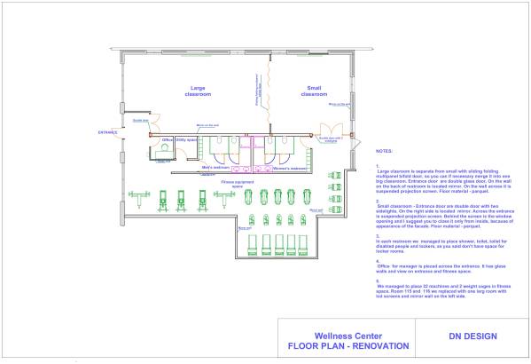 Design project for Wellness Center Floor Plan in United States | Arcbazar