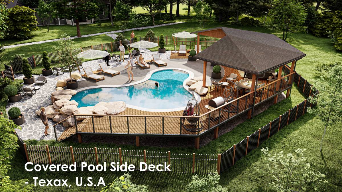 Design project for Covered Pool Side Deck in United States | Arcbazar