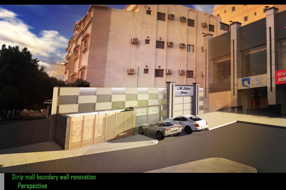 Design project for Strip mall boundary wall renovation in Saudi Arabia ...