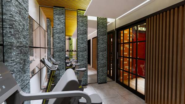 Design project for Amazing Modern Zen Basement with golf course water ...