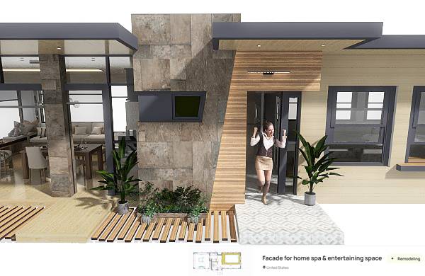 Design project for Facade for home spa & entertaining space in United ...