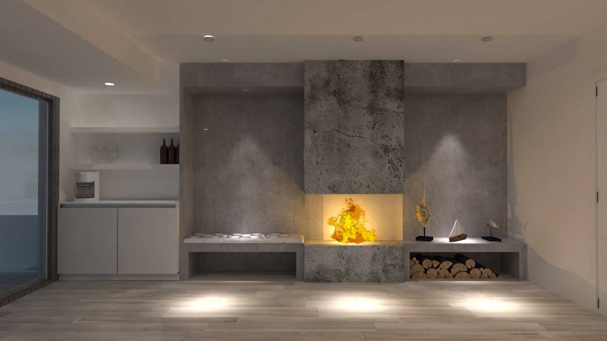 Design project for Modern & simple chimney wall in Austria | Arcbazar