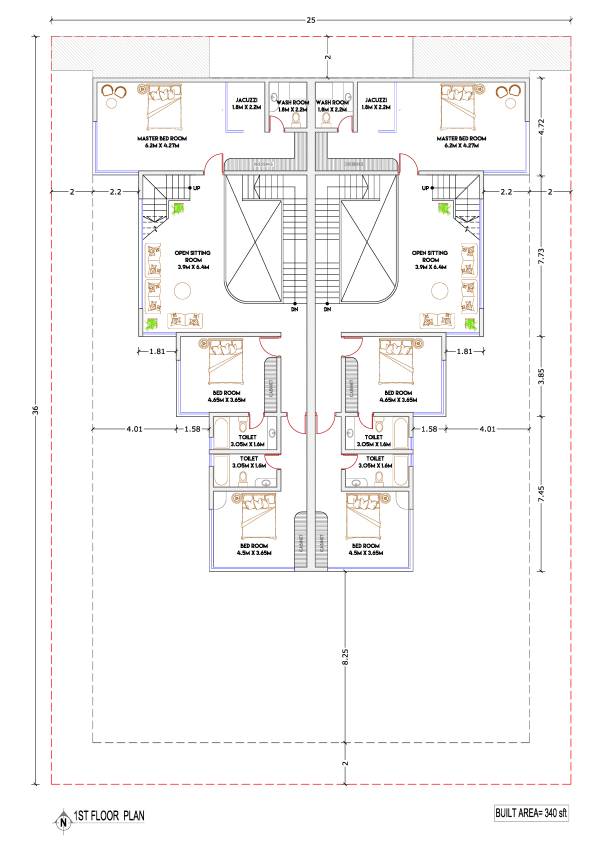 Design project for Develop a floor plan for two connected villa in ...