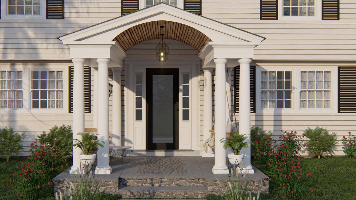 Design project for Portico / Porch for Colonial Home in CT in United ...