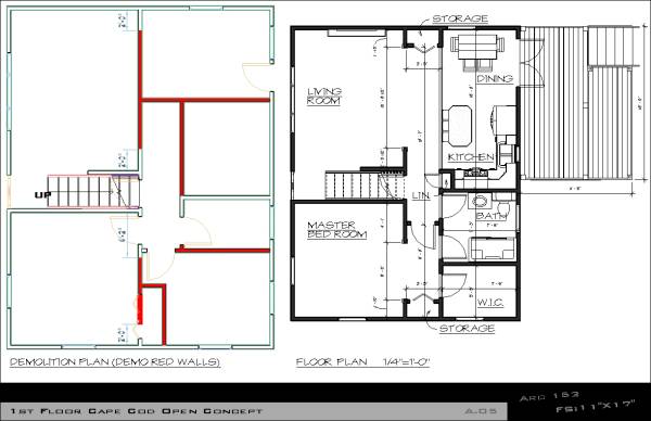 Design project for 1st Floor Cape Cod Open Concept in United States ...