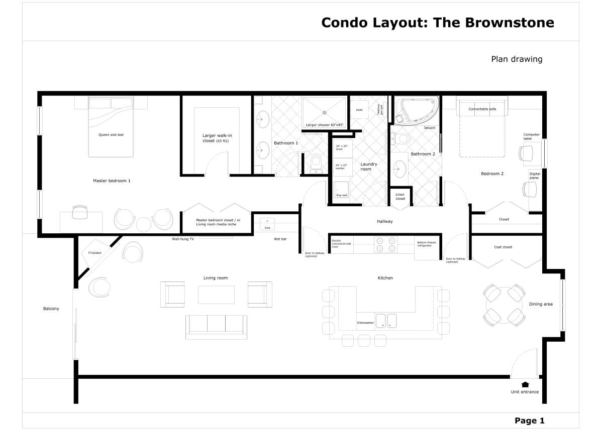 Design project for Condo Layout: The Brownstone in United States | Arcbazar