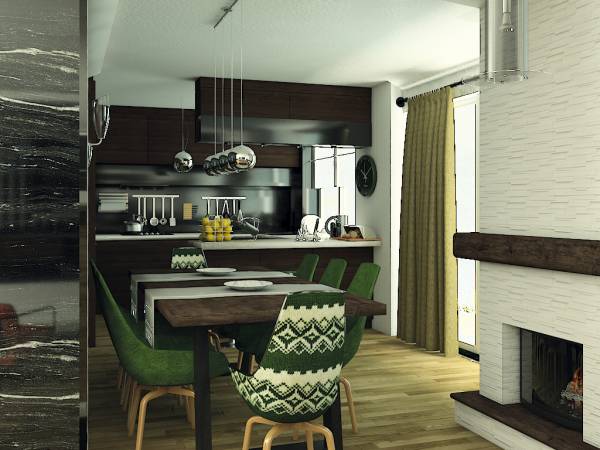 Design project for Living room with kitchen interior design in Estonia ...