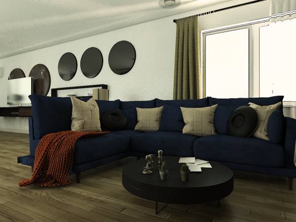 Design project for Living room with kitchen interior design in Estonia ...