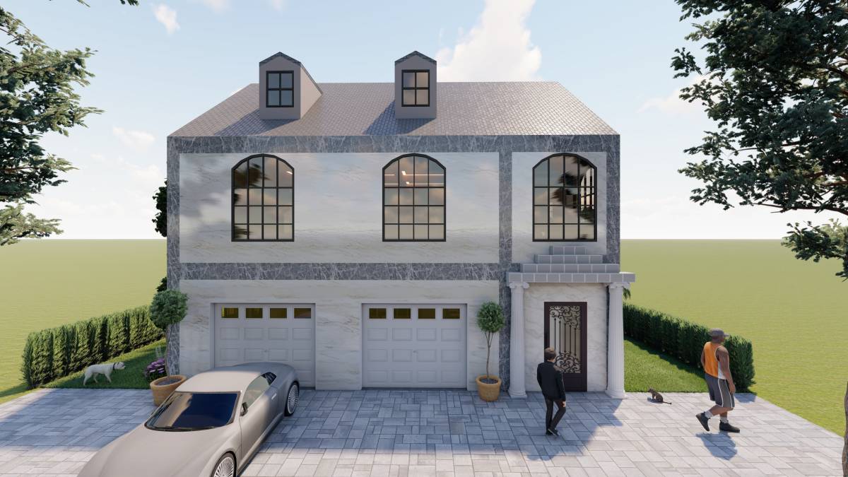 Design project for Garage with a studio apartment above it and a double ...