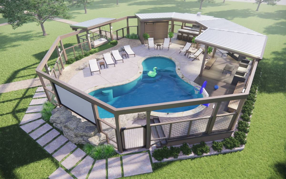 Design project for Covered Pool Side Deck in United States | Arcbazar