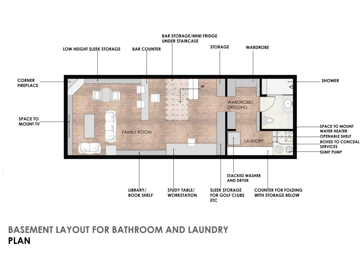 Design project for Basement Layout For Bathroom & Laundry in Canada ...