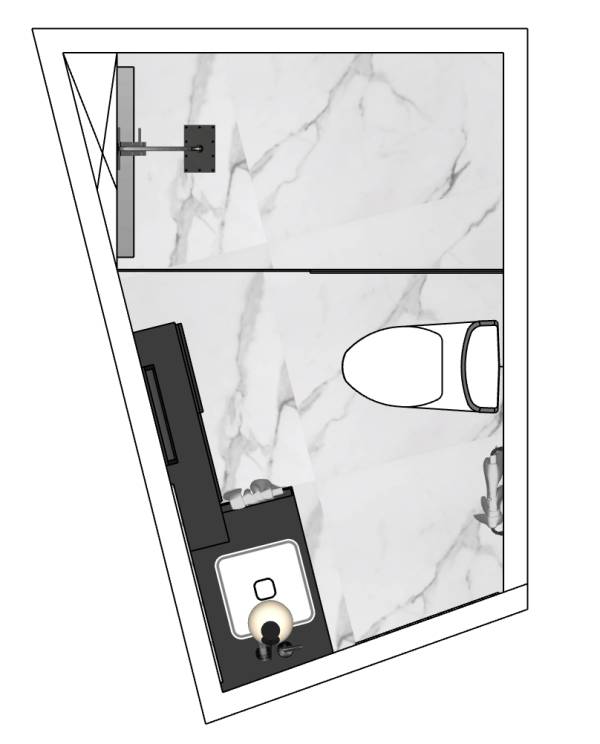Design project for Awkward Shaped Small Bathroom remodel in United ...